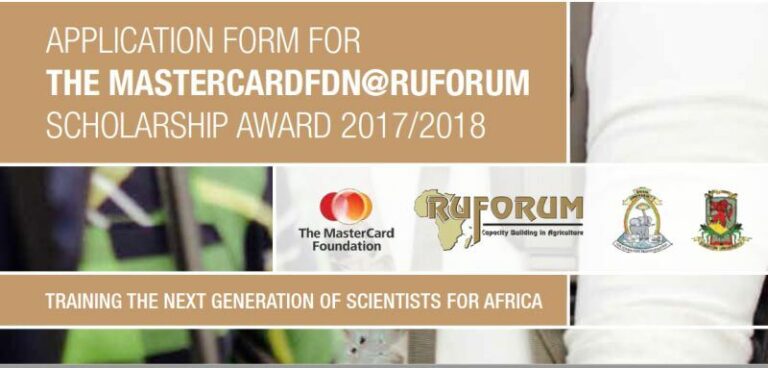 RUFORUM MasterCard Foundation Scholarships 2019